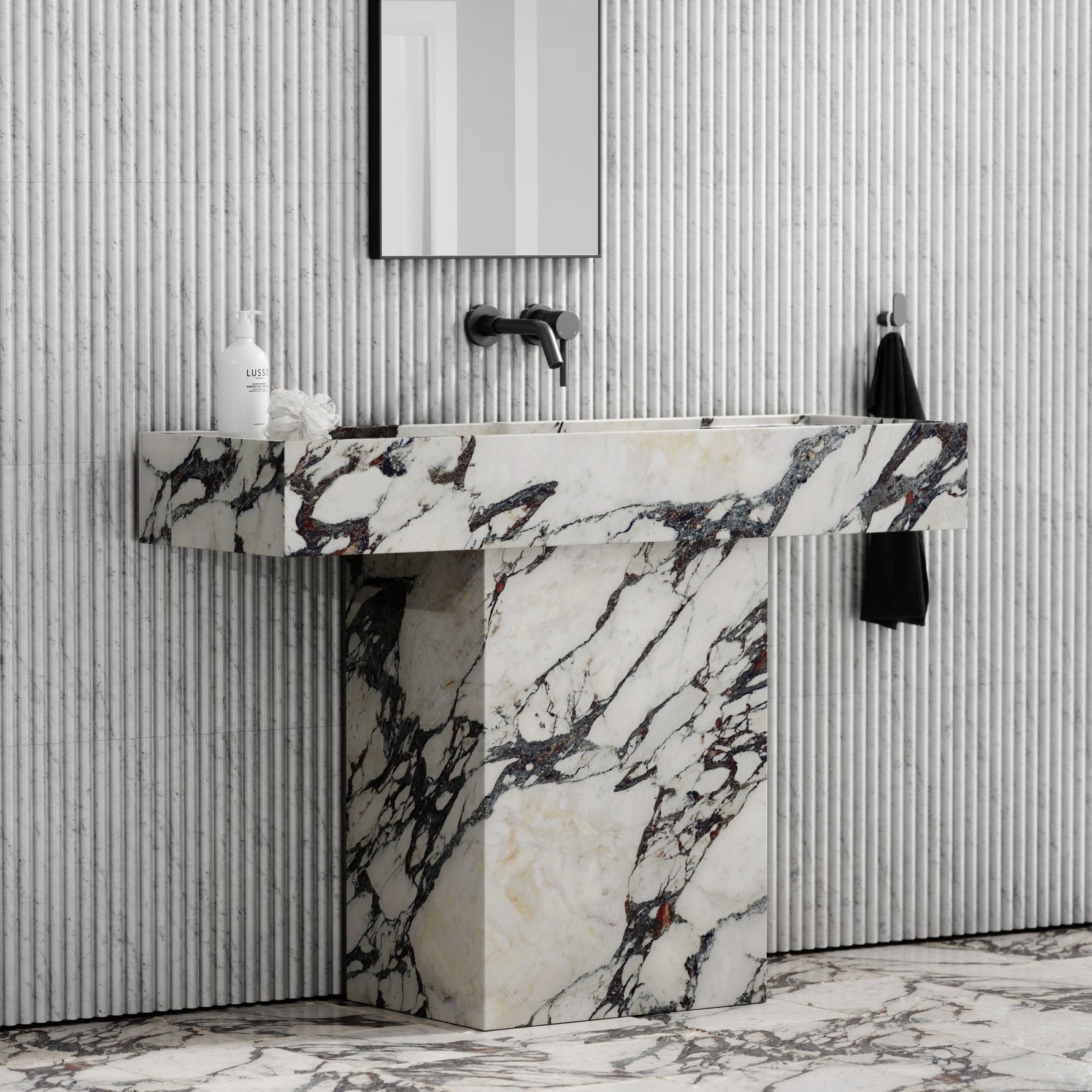 Calacatta Viola Stone Pedestal Sink | Elsa Home And Beauty