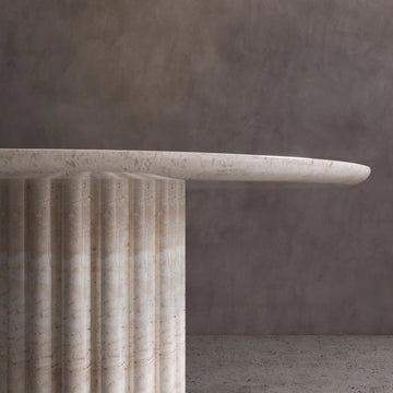Travertine Round Dining Table | Elsa Home & Beauty