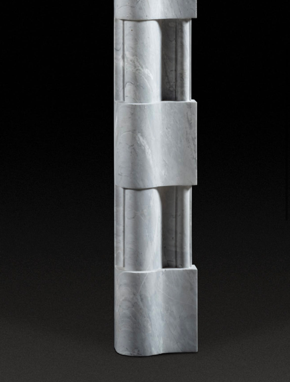 Custom Grey Marble Mantel - Artistry Meets Functionality