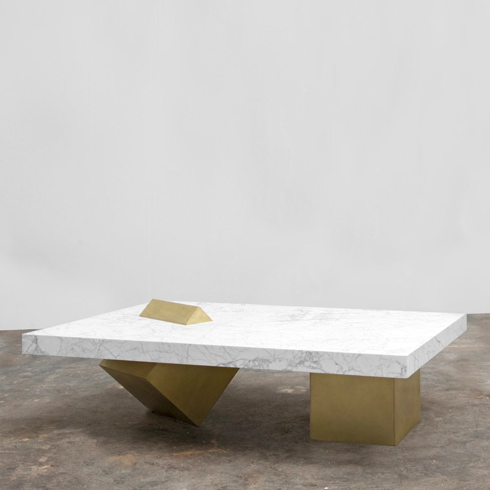 Cubo Marble Brass Coffee Table | Elsa Home And Beauty