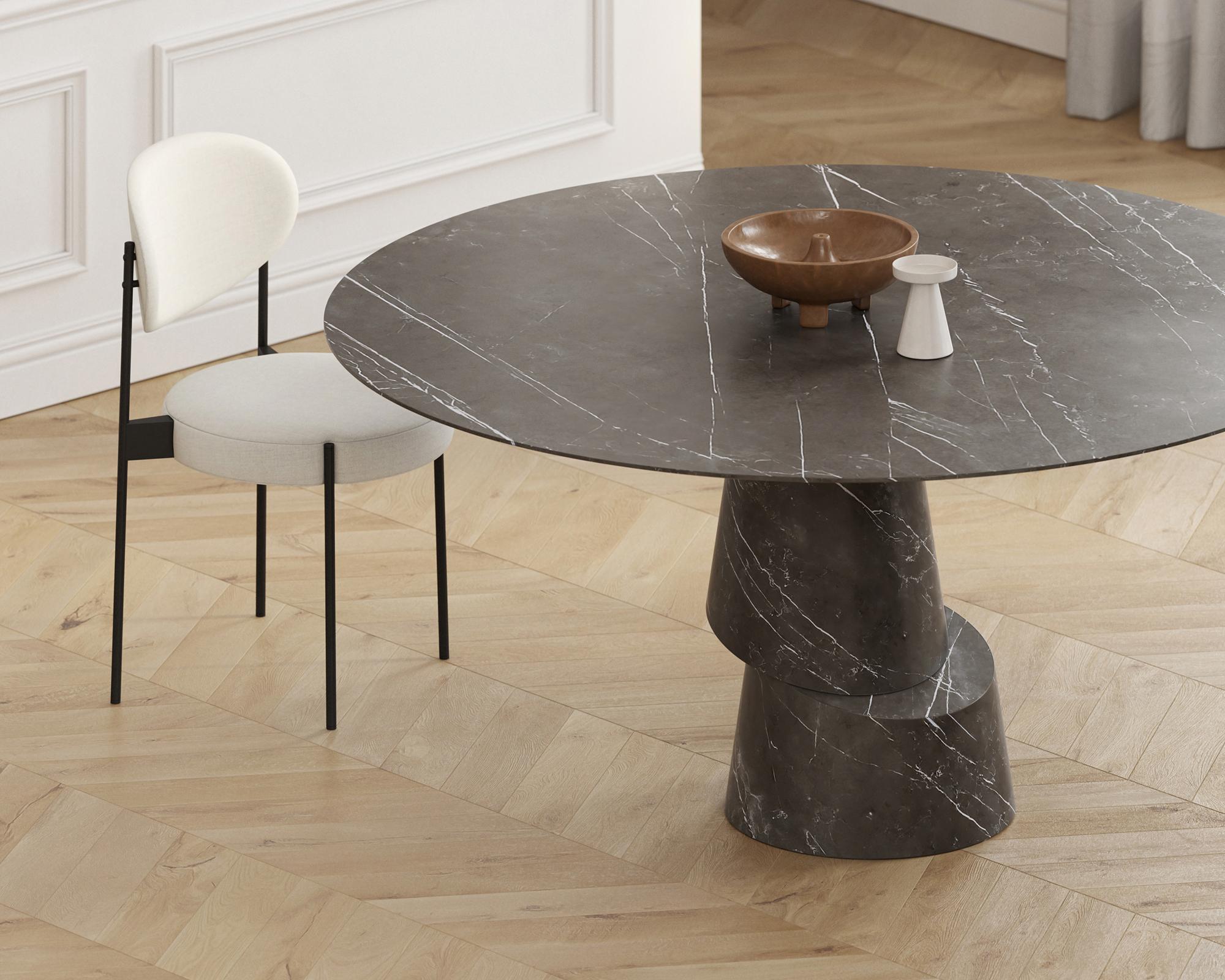 Circular Marble Dining Table for 4-6 | Unique Design Twist